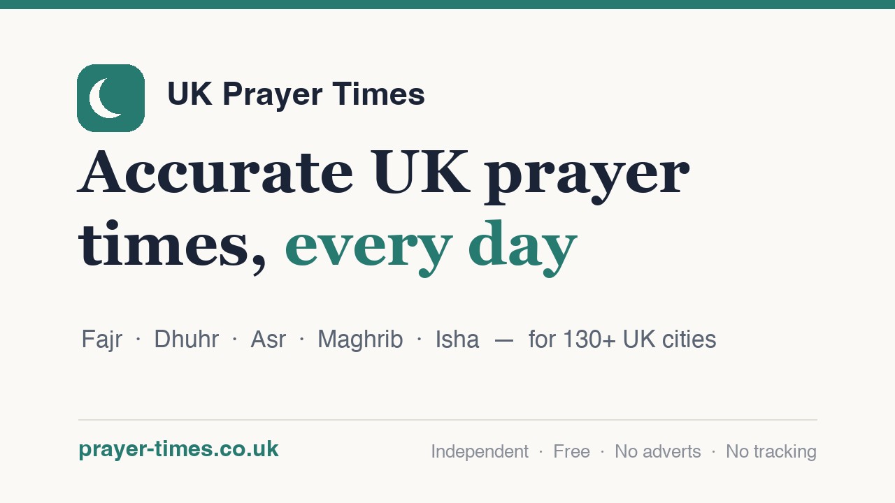 Nottingham Prayer Times Today — Namaz & Salah Times | UK